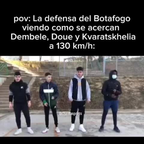 Memes del Botafogo viendo venir a Dembelé, Doue y Kvara como si fueran ...