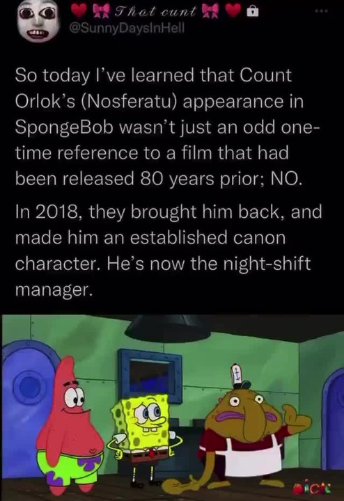 Count Orlok's appearance in Spongebob - Meme by Faahhrgan :) Memedroid