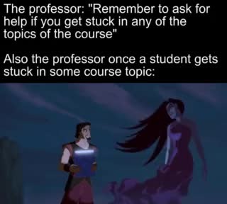 Professor: Ask for help. Also professor when you ask for help: - Meme ...