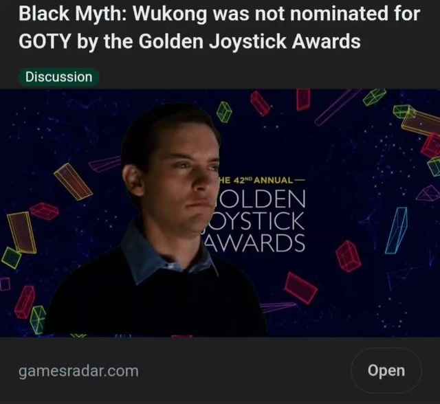 That or Stellar Blade. Game awards are rigged for DEI bullshit - Meme ...