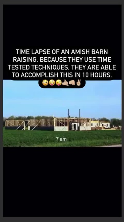 Amish barn construction in 10 hours - Meme by geniusleesin :) Memedroid