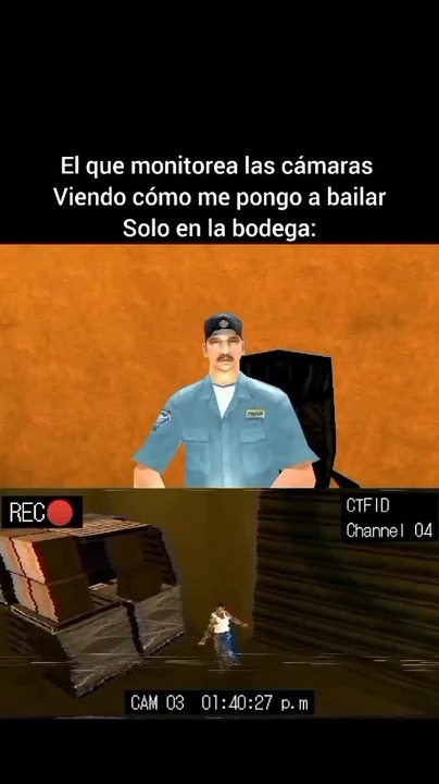 El de seguridad viendo cómo me marco unos pasos solo en la bodega ...