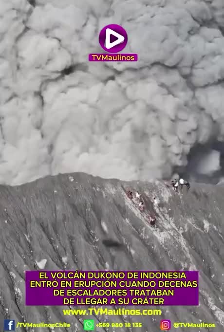 Entra en erupción el Volcán Dukono mientras están los escaladores ...