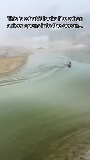 This is what it looks like when a river meets the ocean - Meme subido ...
