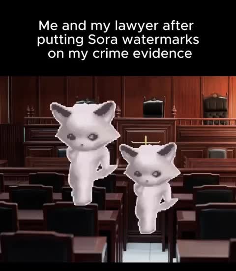 My lawyer and I, with Sora watermarks and old evidence in hand - Meme ...